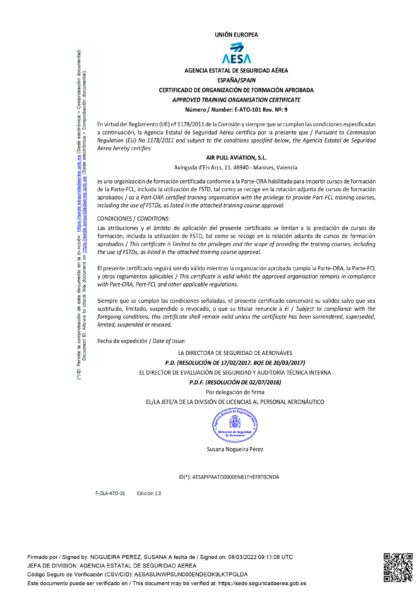 Certificates - Airpull Aviation Academy